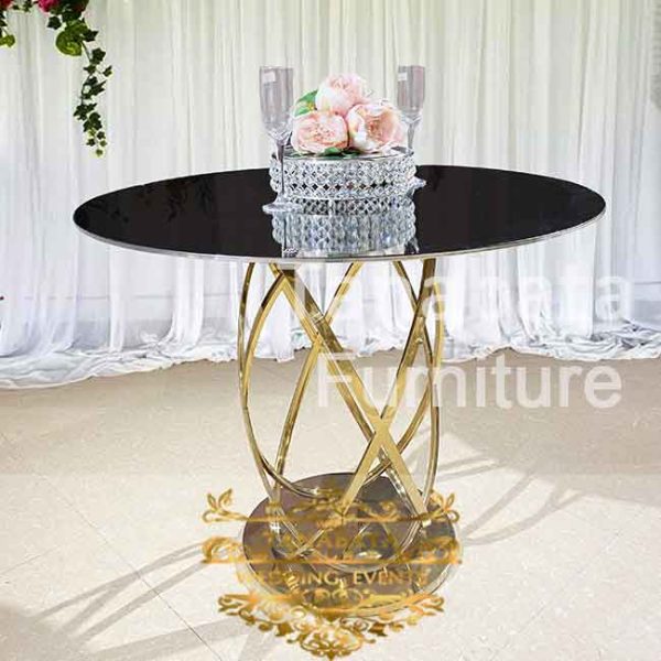 Golden Round Events Table For Wedding Cake Tanabata