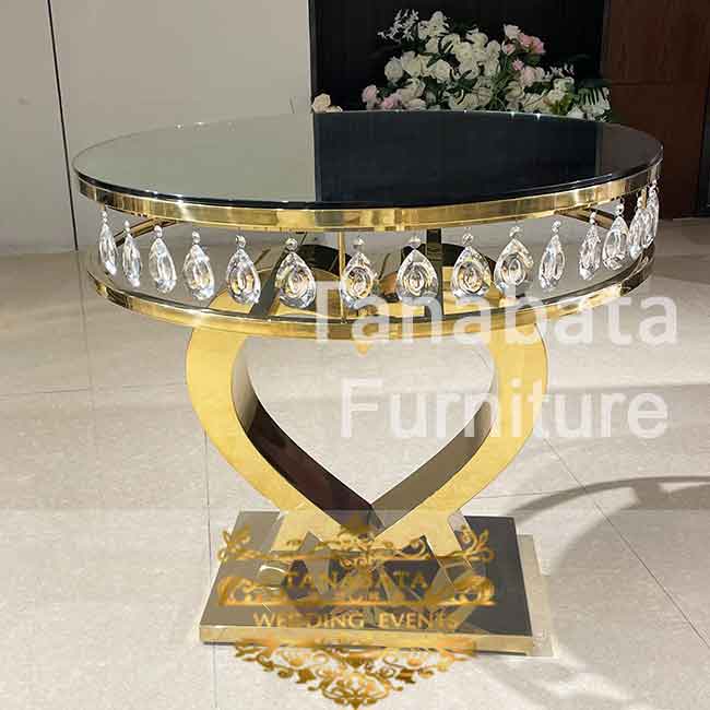 Wedding Cake Table Golden Frame With Crystal Tanabata