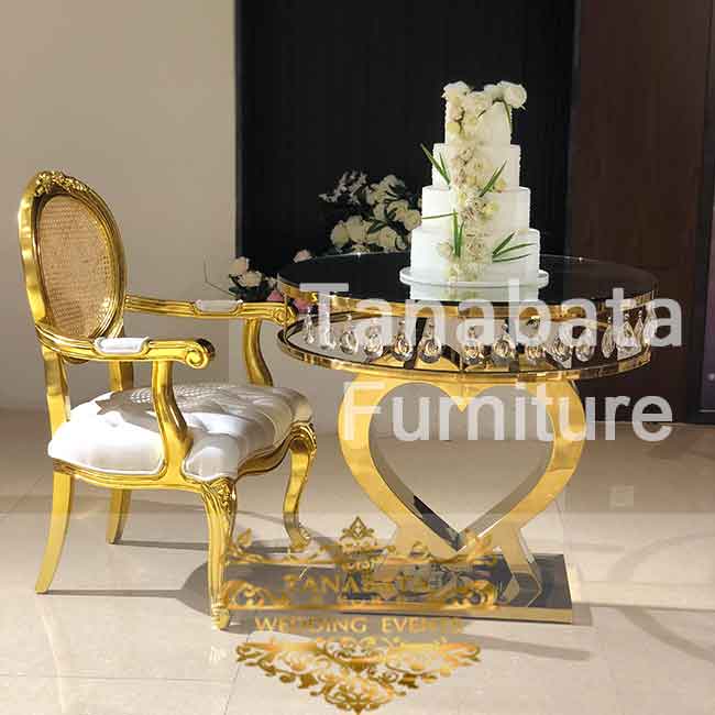 Wedding Cake Table Golden Frame With Crystal Tanabata