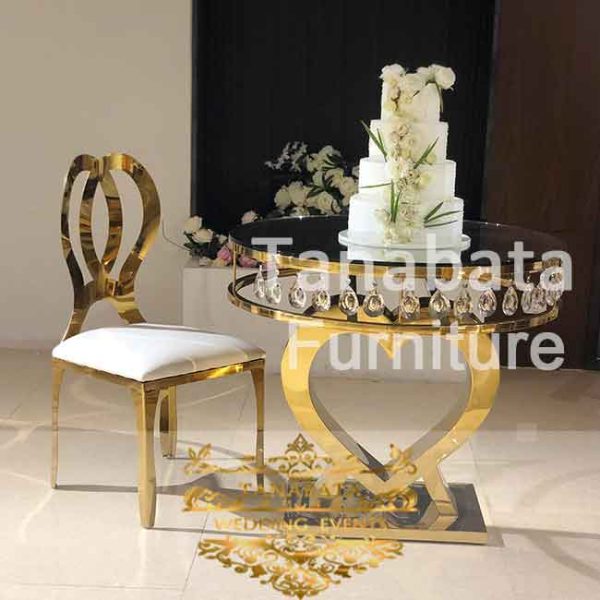 Wedding Cake Table Golden Frame With Crystal Tanabata