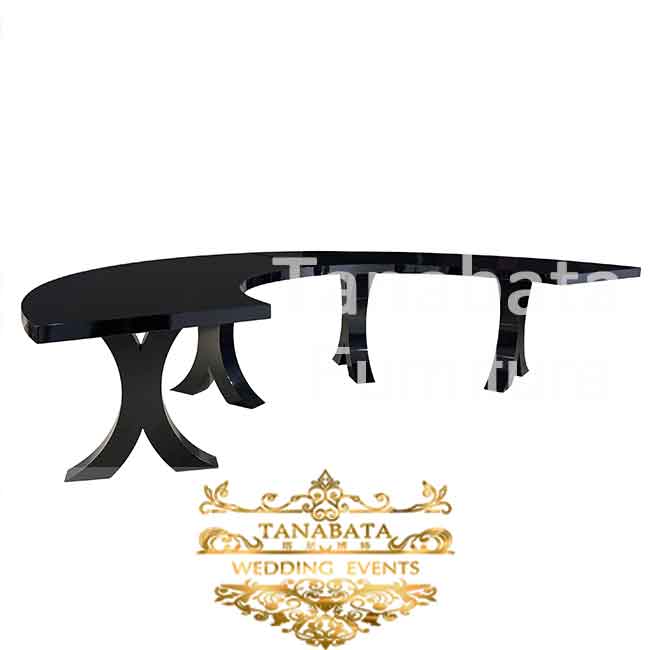 Half Moon Table For Black Wedding Ceremony Tanabata