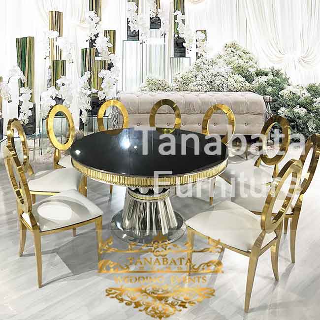 Round Tables For Events Stainless Steel Base Tanabata