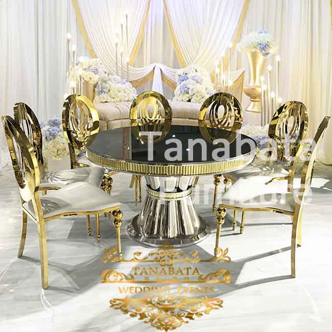 Round Tables For Events Stainless Steel Base Tanabata
