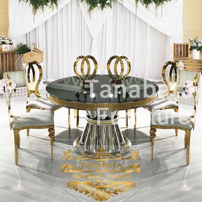 Round Tables For Events Stainless Steel Base Tanabata