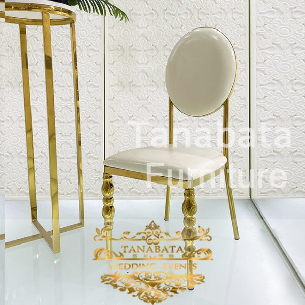Round Back Vintage Wedding Chair White Tanabata