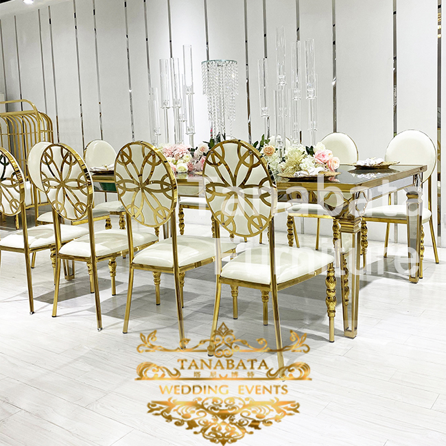 Round Back Vintage Wedding Chair White Tanabata