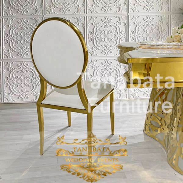 Round Back Elegant Wedding Chair Gold Tanabata