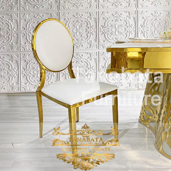 Round Back Elegant Wedding Chair Gold Tanabata