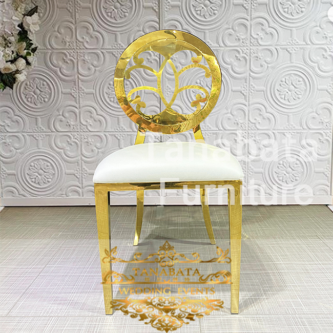 Dining Used Golden Wedding Chair Hotel Tanabata