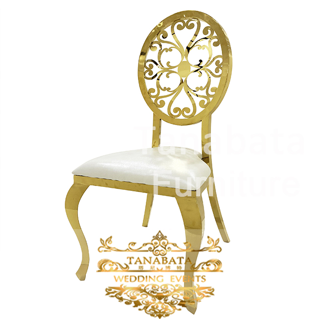 Carven Back Golden Dining Room Chair Tanabata