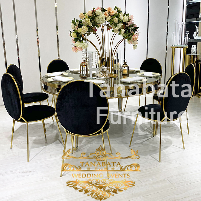 Black Velvet Ceremonial Chair Golden Frame Tanabata