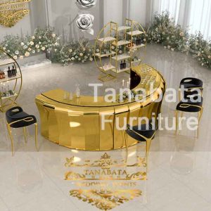 Golden Counter Height Bar Tables For Club Tanabata