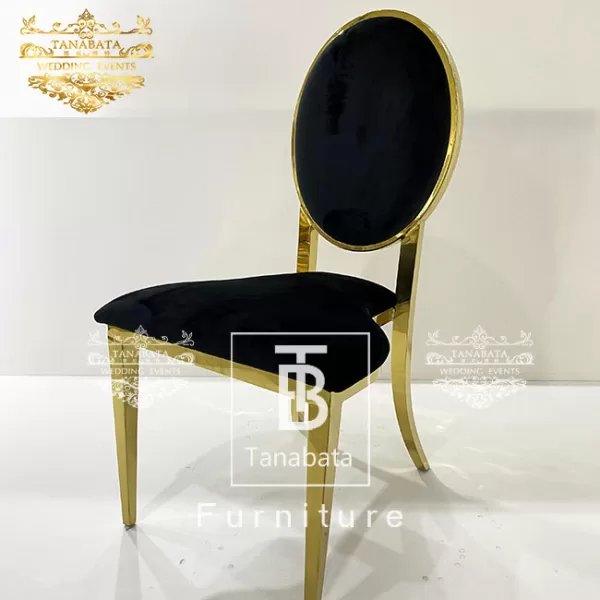 Stack Black Modern Dining Chair Golden Frame Tanabata