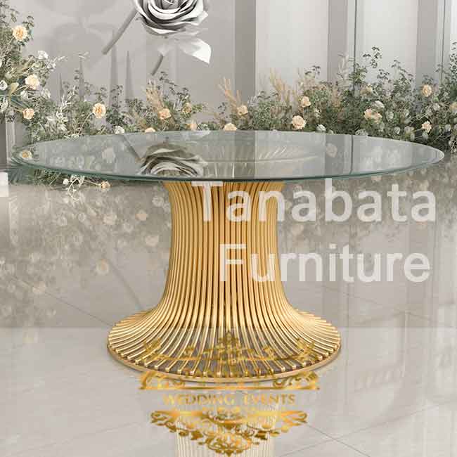 Stainless Steel Event Round Tables Luxurious Tanabata