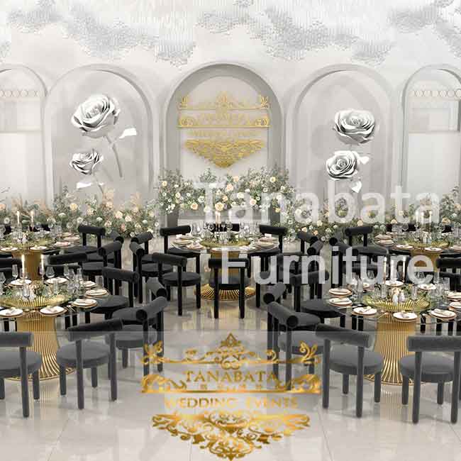 Stainless Steel Event Round Tables Luxurious Tanabata