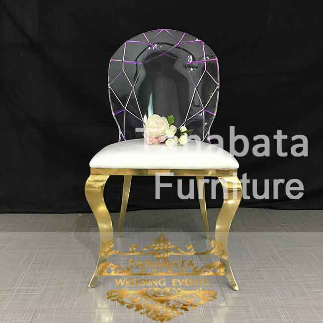 Dining Transparent Acrylic Chair With LED Tanabata