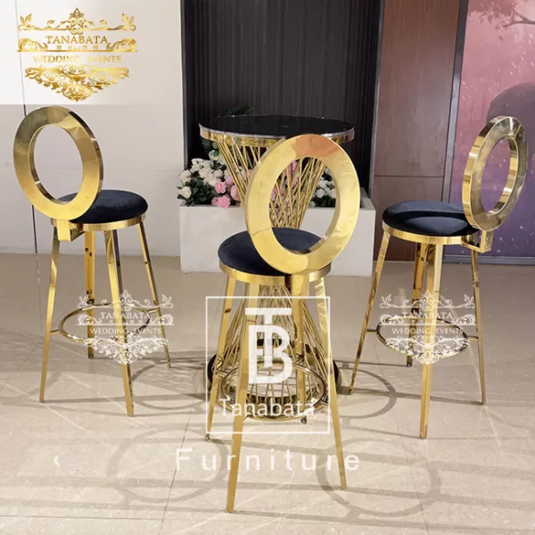 Black Velvet Bar Lounge Chair For Club Tanabata