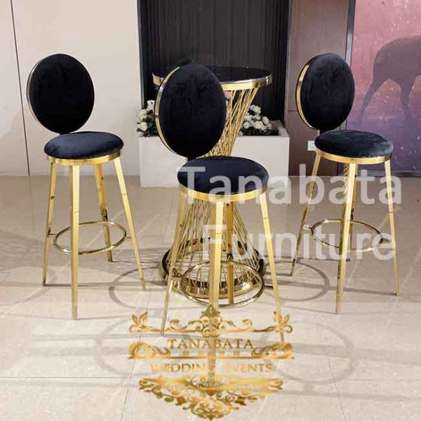 Black Velvet Bar Lounge Chair For Club Tanabata