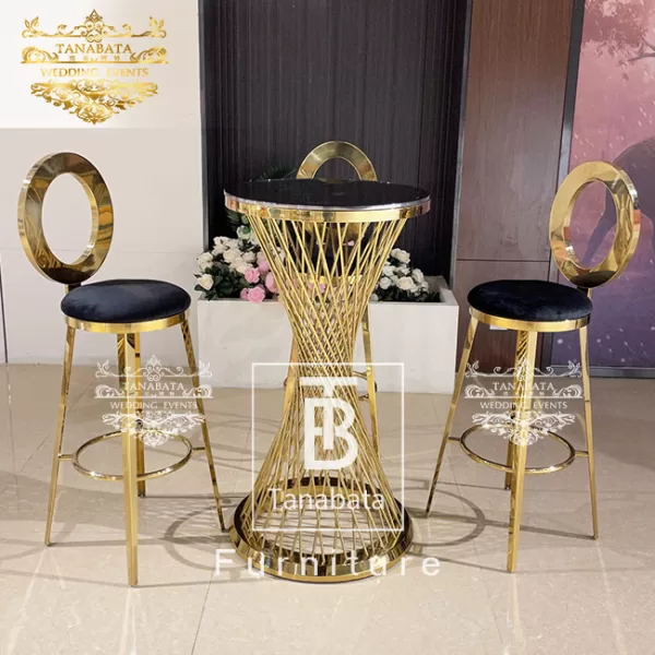 Black Velvet Bar Lounge Chair For Club Tanabata
