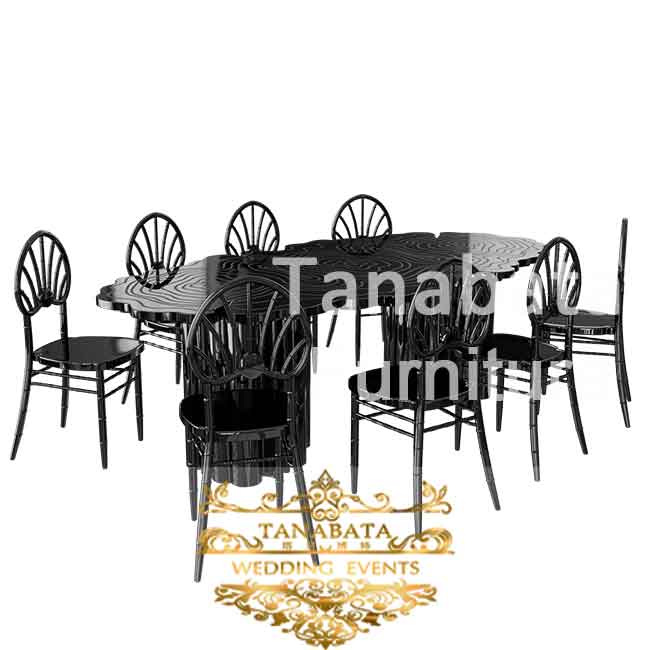 Luxurious Black Metal Wedding Head Tables Tanabata