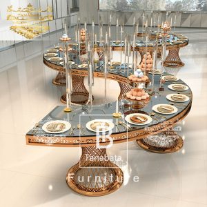 Half Moon Mirrored Table Tanabata Wedding Furniture